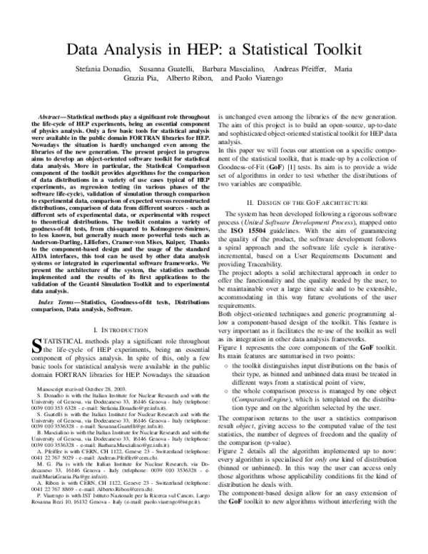 (PDF) Data analysis in HEP a statistical toolkit