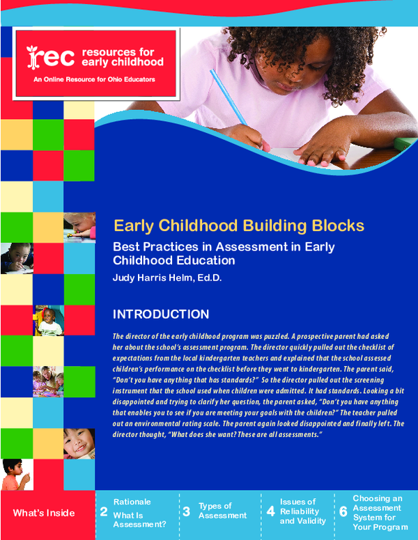 (PDF) Best Practices in Assessment in Early Childhood Education
