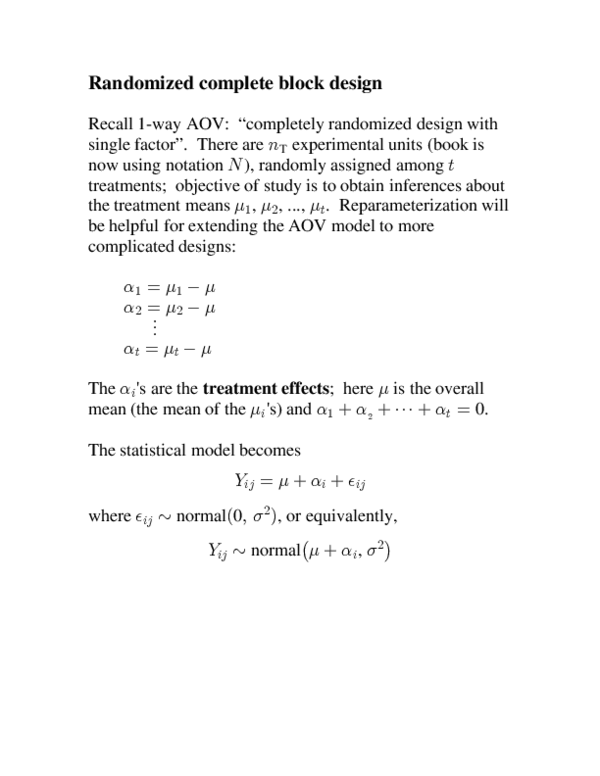 (PDF) The Randomized Complete Block Design