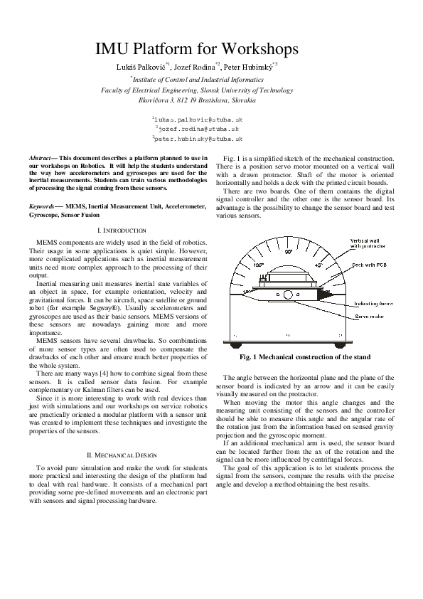 (PDF) IMU Platform for Workshops