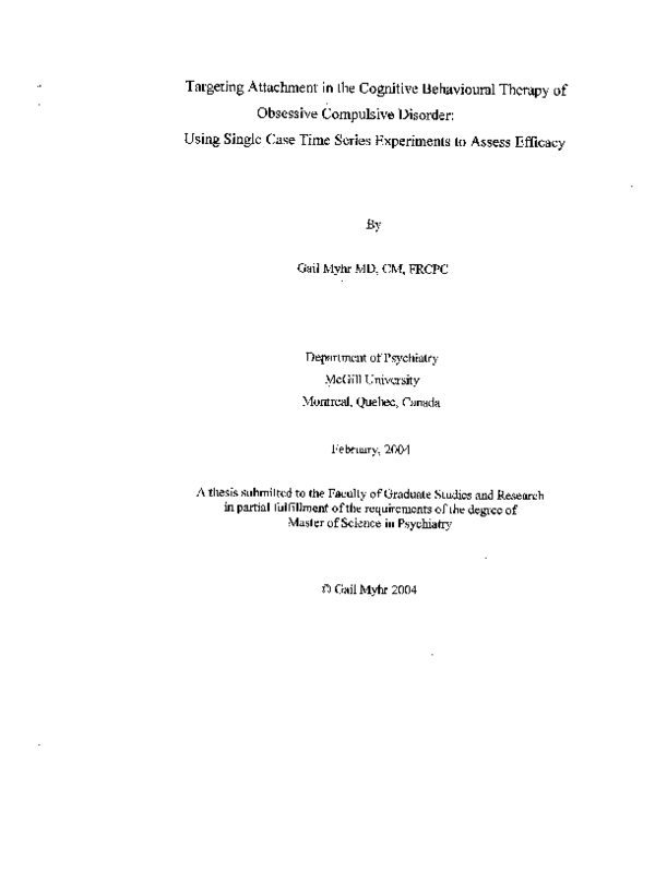(PDF) Targeting attachment in the cognitive behavioural therapy of ...