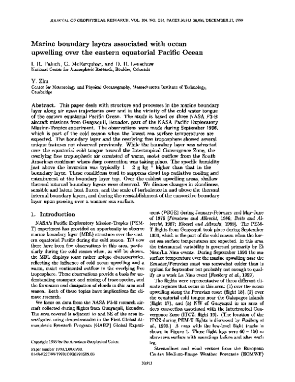 (PDF) Marine boundary layers associated with ocean upwelling over the ...