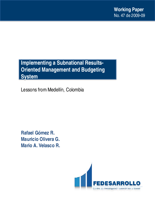 (PDF) Implementing a Subnational Results-Oriented Management and Budgeting System