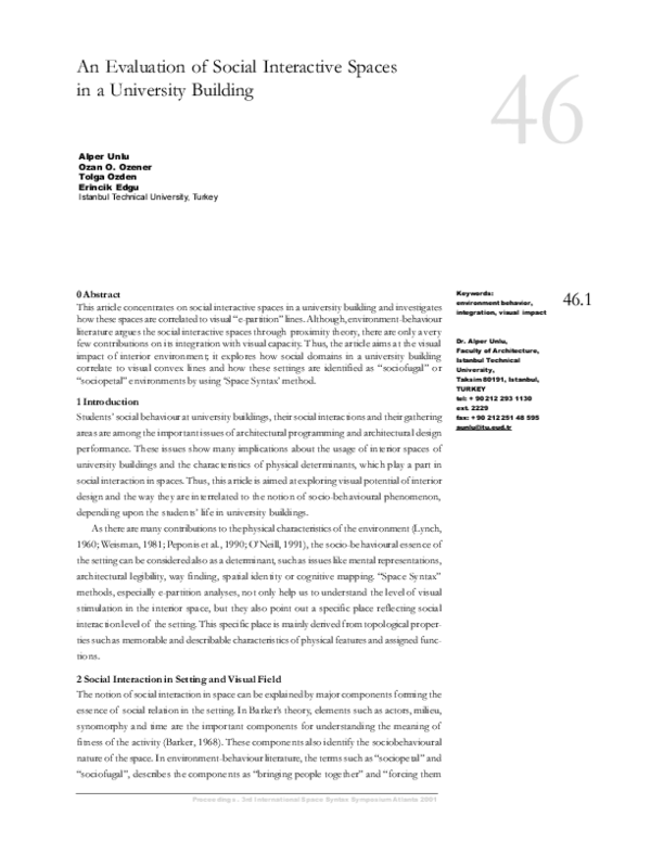 (PDF) An Evaluation of Social Interactive Spaces In a University ...