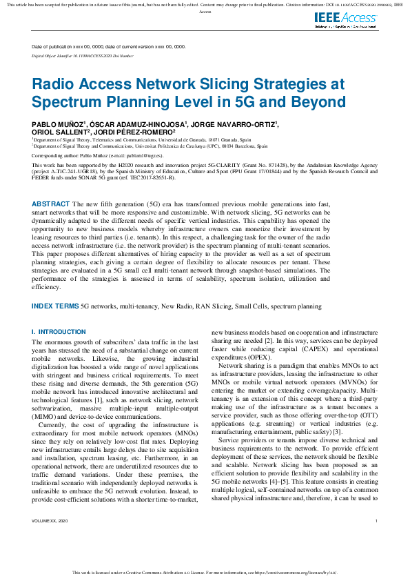 (PDF) Radio Access Network Slicing Strategies at Spectrum Planning ...