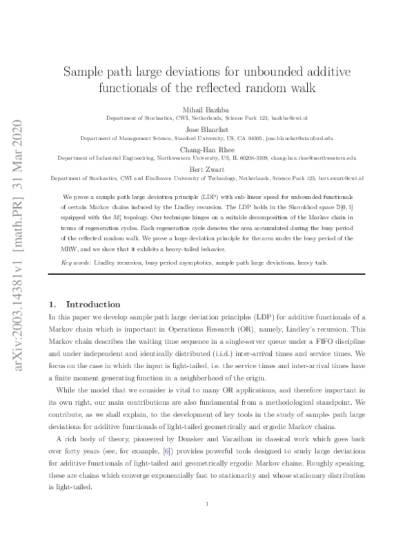 (PDF) Sample-path large deviations for unbounded additive functionals of the reflected random ...