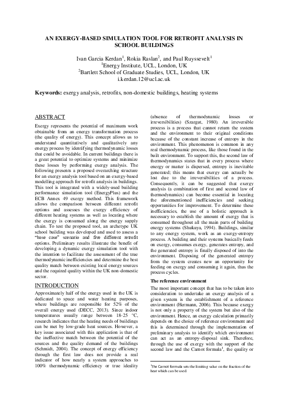 (PDF) An exergy‐based simulation tool for retrofit analysis in UK ...