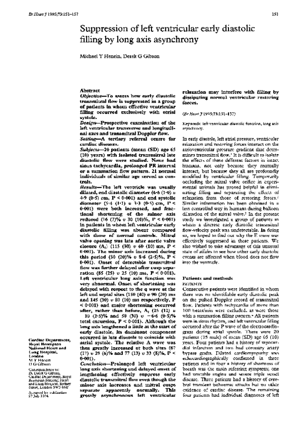 (PDF) Suppression of left ventricular early diastolic filling by long ...