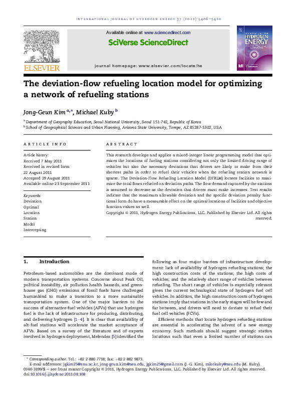 (PDF) The deviation-flow refueling location model for optimizing a ...