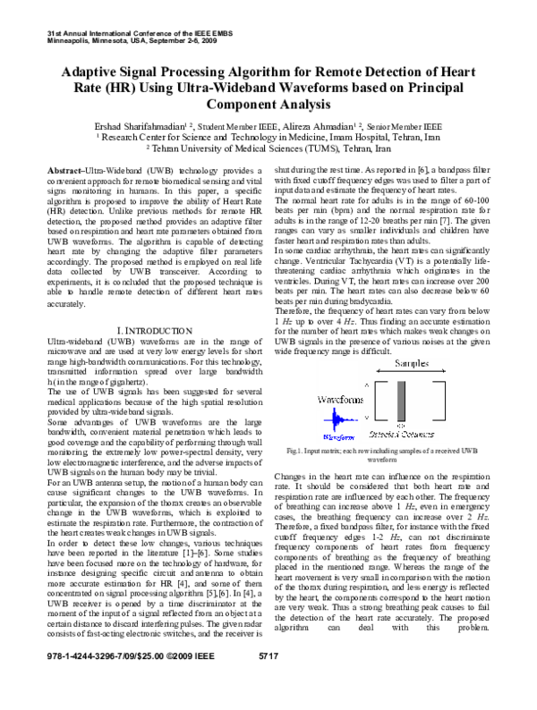 (PDF) Adaptive signal processing algorithm for remote detection of heart rate (HR) using ultra ...