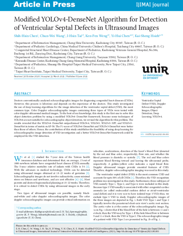 Pdf Modified Yolov4 Densenet Algorithm For Detection Of Ventricular