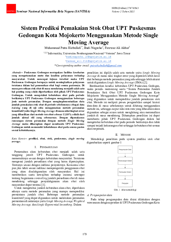 (PDF) Sistem Prediksi Pemakaian Stok Obat Upt Puskesmas Gedongan Kota ...