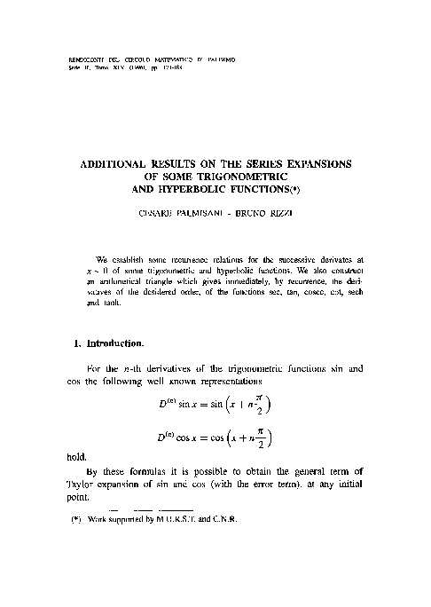 (PDF) Additional results on the series expansions of some trigonometric and hyperbolic functions ...