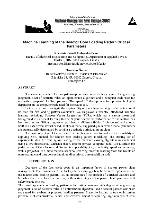 Machine learning of the reactor core