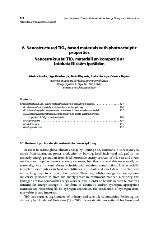 (PDF) Nanostructured TiO2-based materials with photocatalytic properties