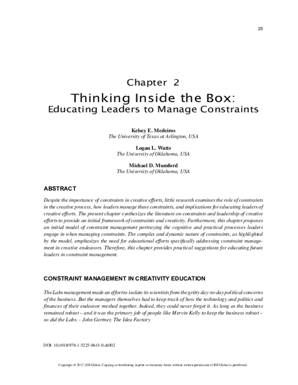 (PDF) Thinking Inside the Box