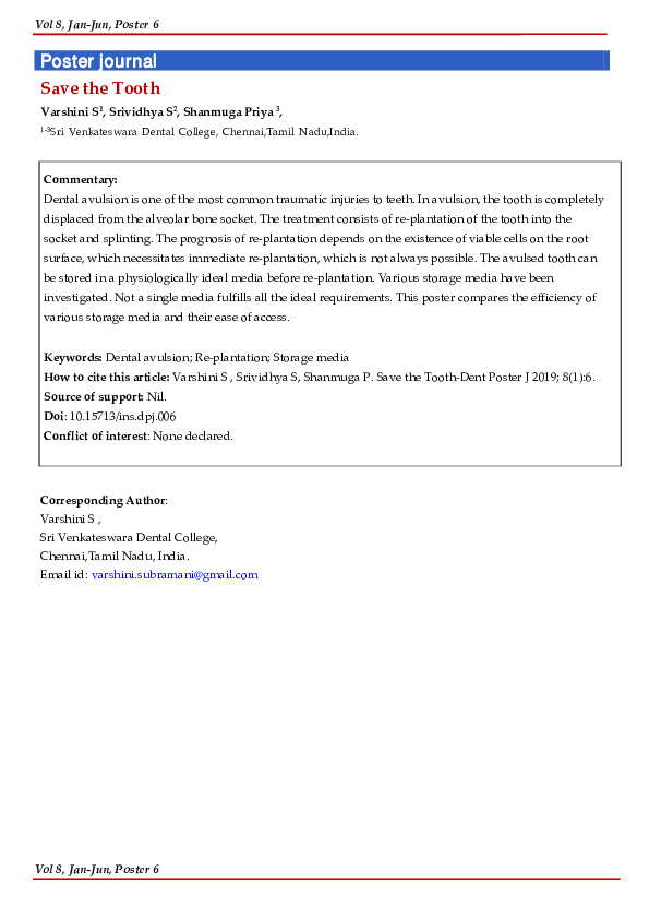 (PDF) Save the Tooth