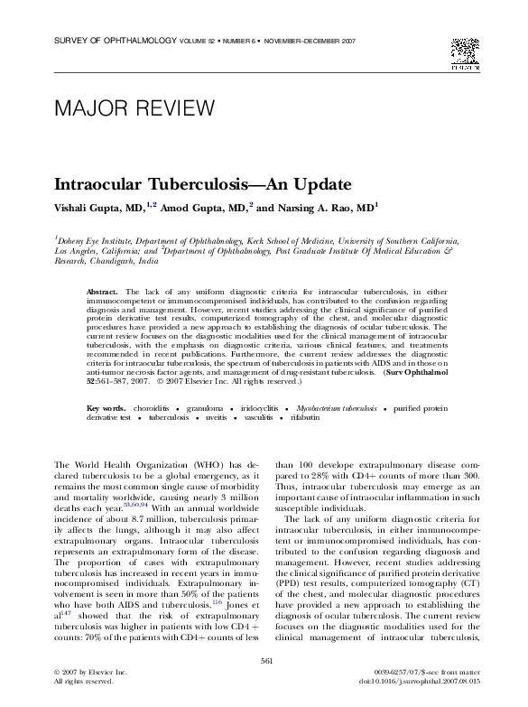 (PDF) Intraocular tuberculosis