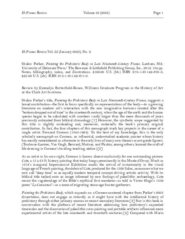 (PDF) Review of Shalon Parker, Painting the Prehistoric Body in Late ...