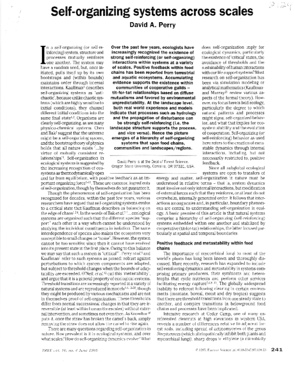 (PDF) Self-organizing systems across scales