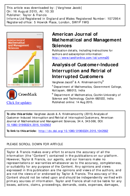(PDF) Analysis of Customer-Induced Interruption and Retrial of ...