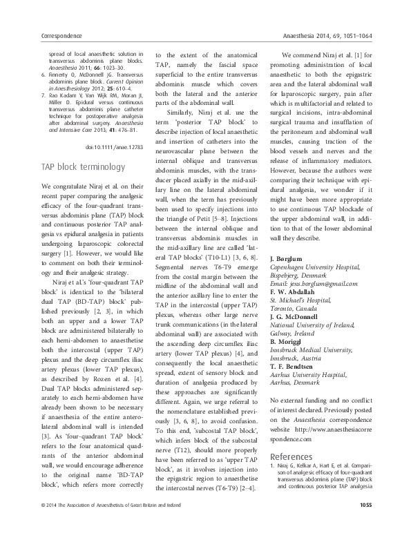 (PDF) TAP block terminology Børglum et al 2014