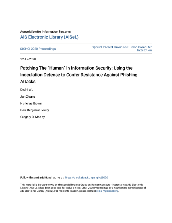 (PDF) Patching The “Human” in Information Security: Using the ...