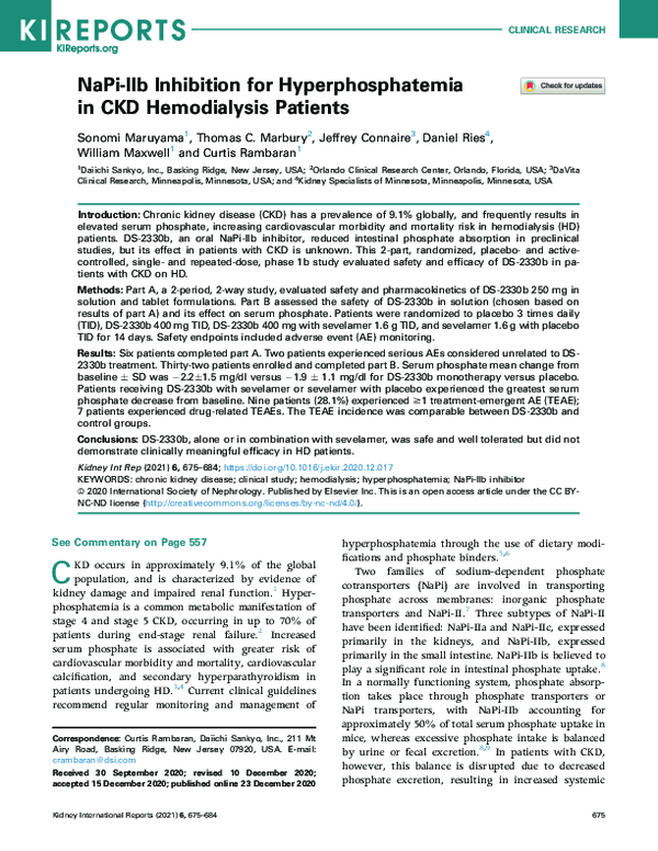 (PDF) NaPi-IIb Inhibition for Hyperphosphatemia in CKD Hemodialysis ...
