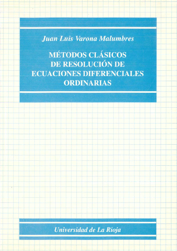 (PDF) Métodos clásicos de resolución de ecuaciones diferenciales ordinarias