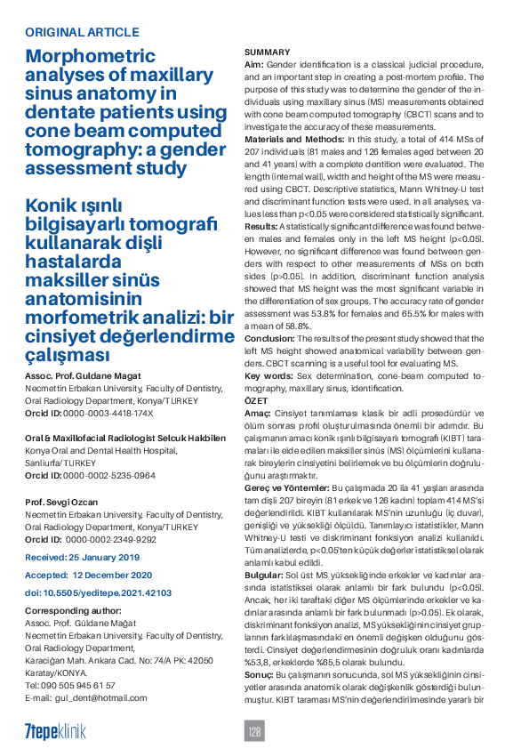 (PDF) Morphometric analyses of maxillary sinus anatomy in dentate ...