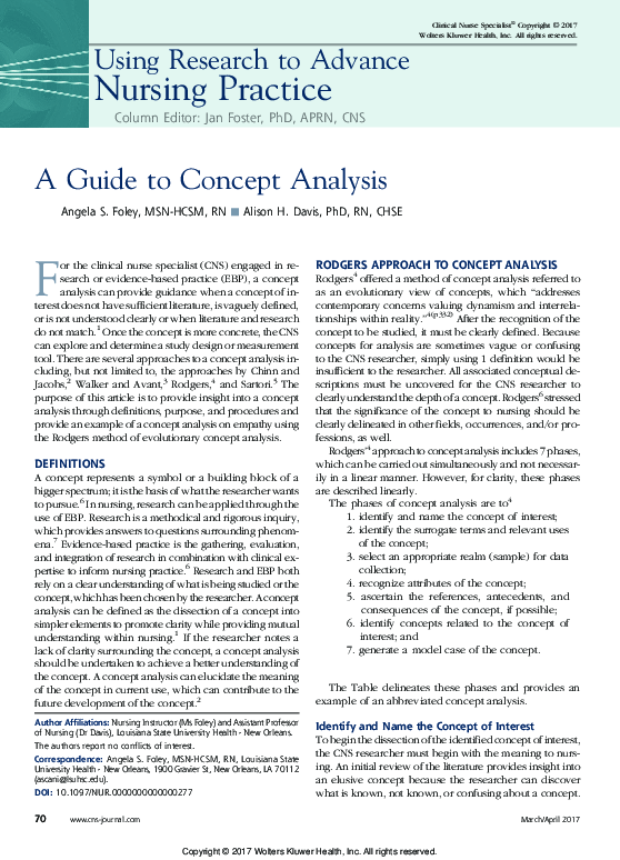 (PDF) A Guide to Concept Analysis