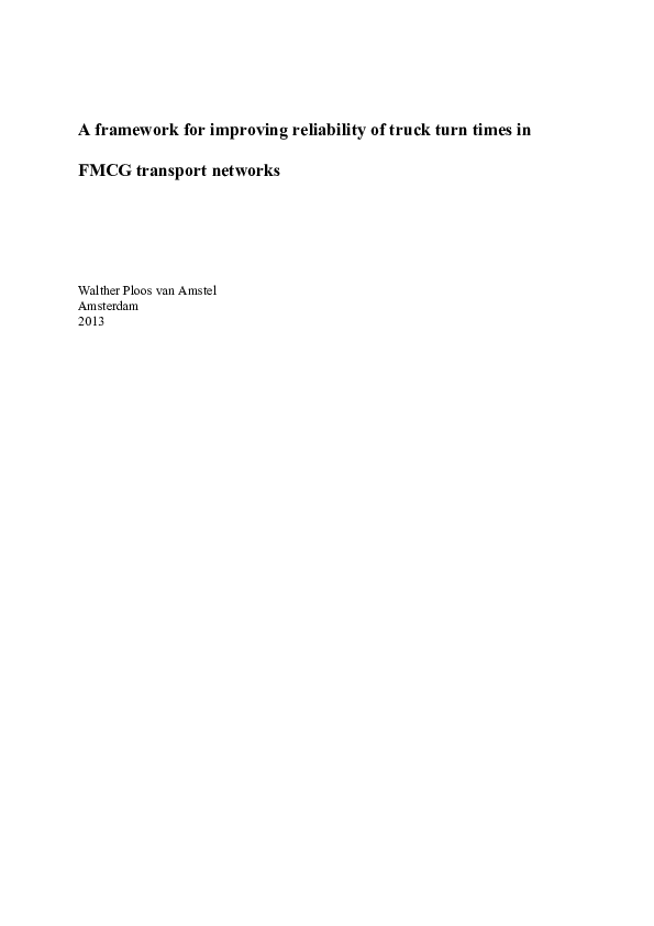 (PDF) A framework for improving reliability of truck turn times in FMCG ...
