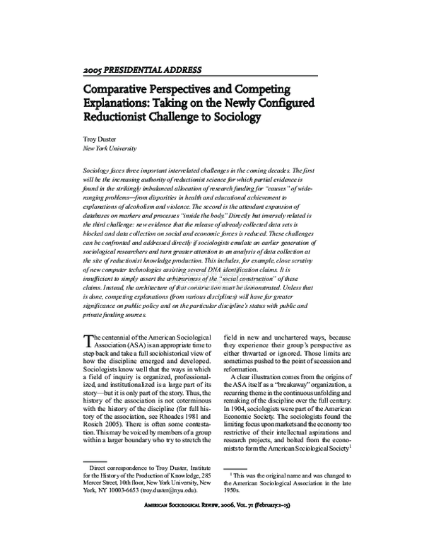 (PDF) Comparative Perspectives and Competing Explanations: Taking on ...