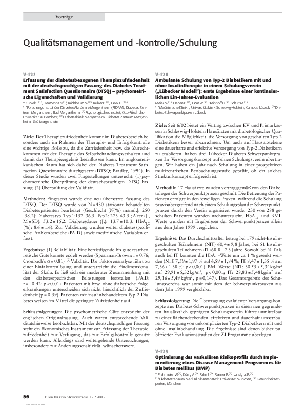 (PDF) Erfassung der diabetesbezogenen Therapiezufriedenheit mit der ...