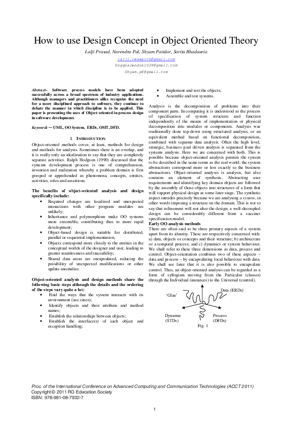 (PDF) How to use Design Concept in Object Oriented Theory