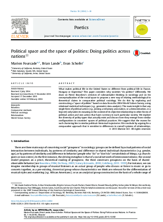 (PDF) Political space and the space of polities: Doing politics across ...