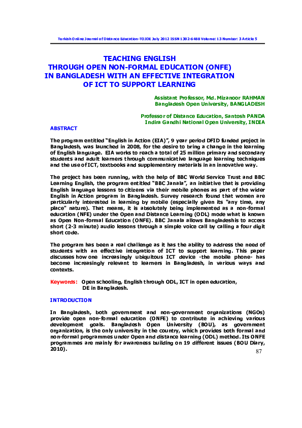 (PDF) Teaching English Through Open Non-Formal Education (Onfe) in ...