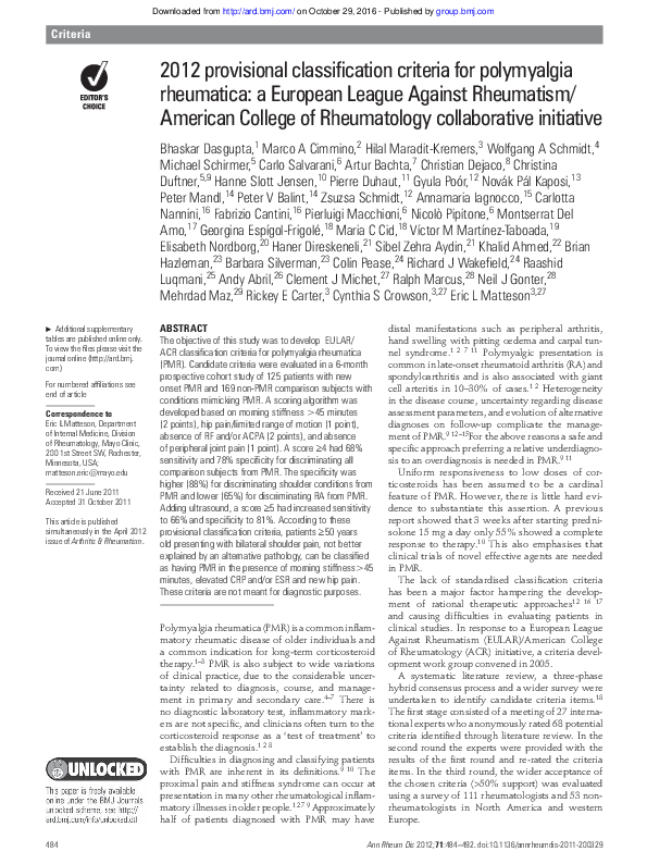(PDF) 2012 provisional classification criteria for polymyalgia ...