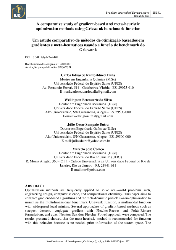 (PDF) A comparative study of gradient-based and meta-heuristic optimization methods using ...