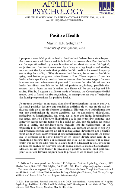 (PDF) Positive Health