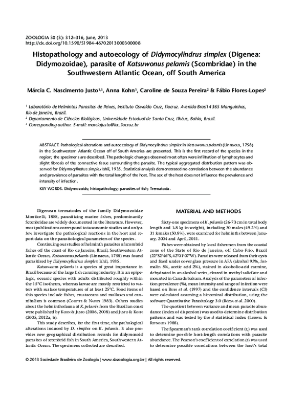(PDF) Histopathology and autoecology of Didymocylindrus simplex ...