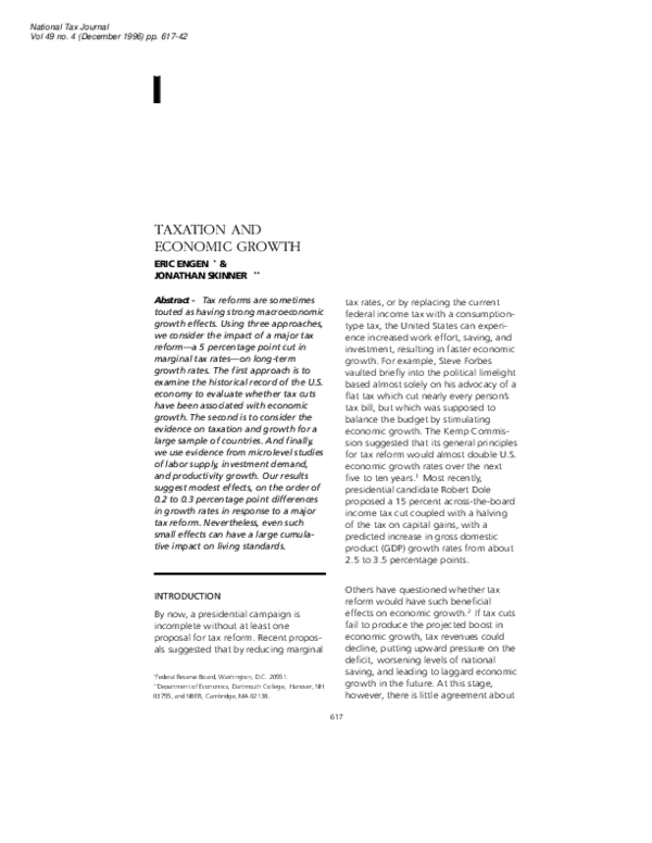 (PDF) Taxation and Economic Growth