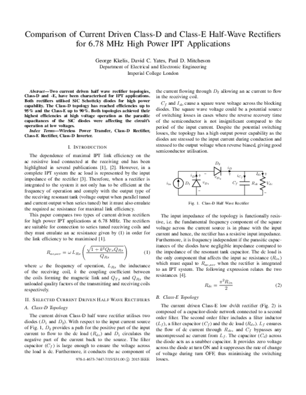 (PDF) Comparison of current driven Class-D and Class-E half-wave ...