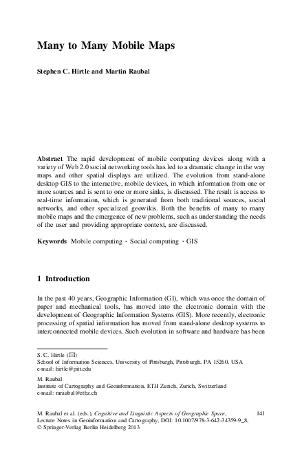 (PDF) Many to Many Mobile Maps