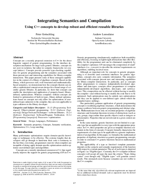 (PDF) Integrating semantics and compilation