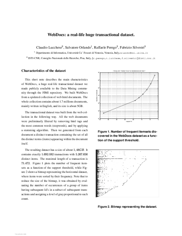 (PDF) WebDocs: a real-life huge transactional dataset | Salvatore ...