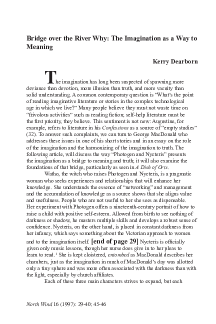 (PDF) Bridge over the River Why: The Imagination as a Way to Meaning ...