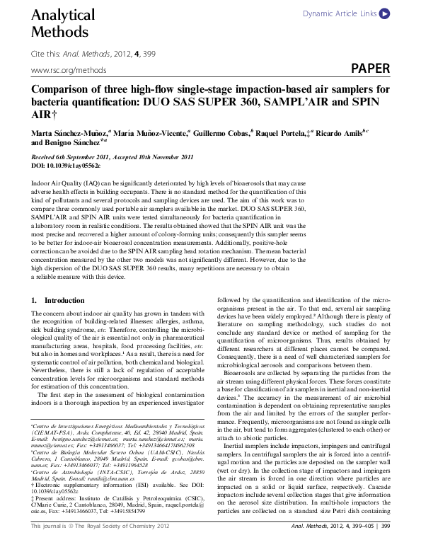(PDF) Comparison of three high-flow single-stage impaction-based air ...