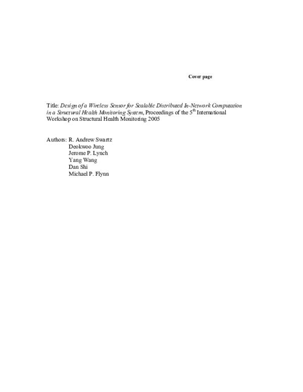 Pdf Title Design Of A Wireless Sensor For Scalable Distributed In Network Computation In A