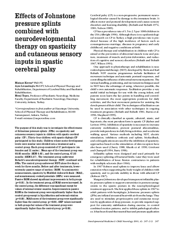 (PDF) Effects of Johnstone pressure splints combined with ...